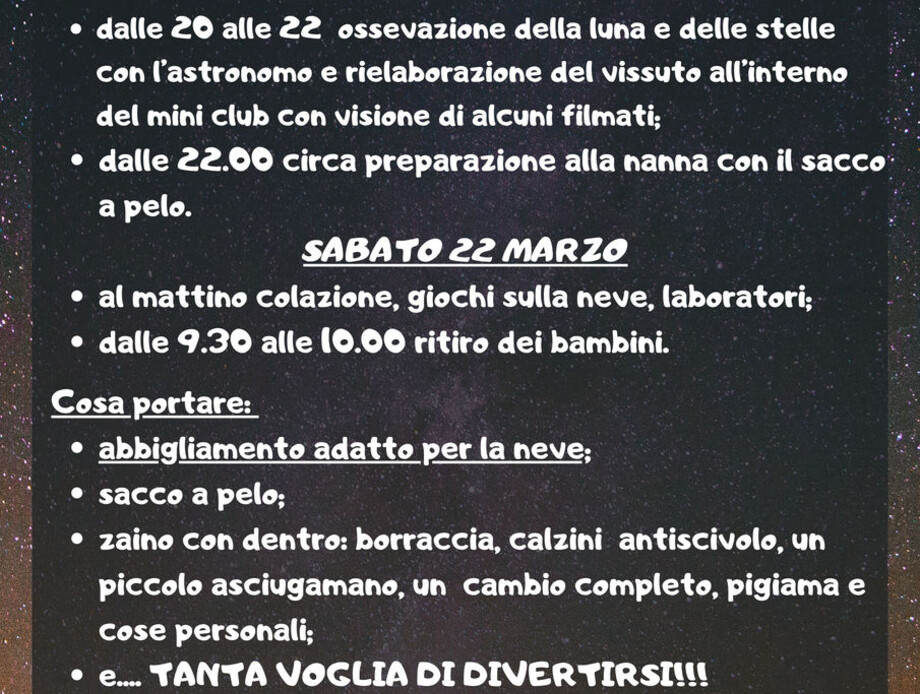 Alla scoperta del Cielo – Laboratorio astronomico esperienziale e notte in sacco a pelo - Guida ...